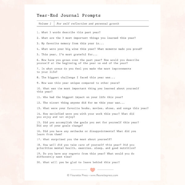 Year-End Journal Prompts