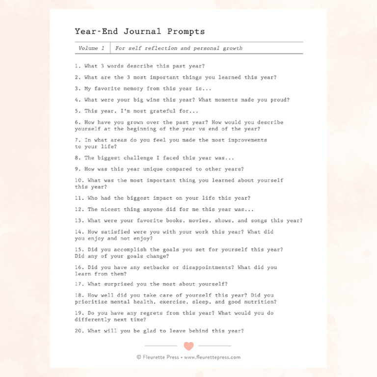 Year-End Journal Prompts
